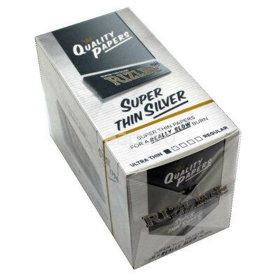 Rizla Silver Super Thin Rolling Papers - Full Box, 10's, 15's, 25's, 50 ...