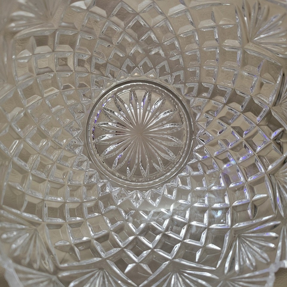 Vintage Shell Fan Pattern 24% Lead Crystal Bowl Imperial Glass Company ...