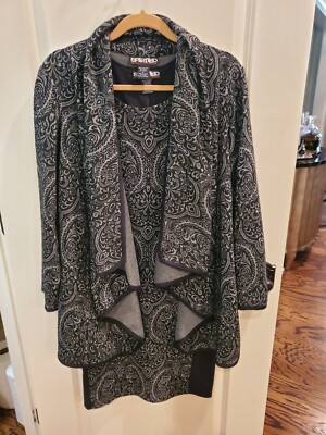 Spirited Randolph Duke 2 Piece Black Gray Print Jacket Dress Suit ...