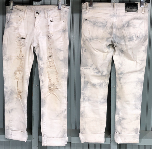 Red Rivet Size 1 One Ladies Womens Distressed Tie Dye Denim Stretch ...