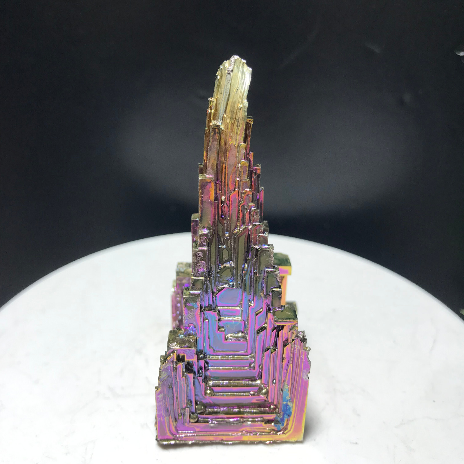 80g 65mm Rainbow Bismuth Ore Pyramid Quartz Crystal Mineral Specimen ...