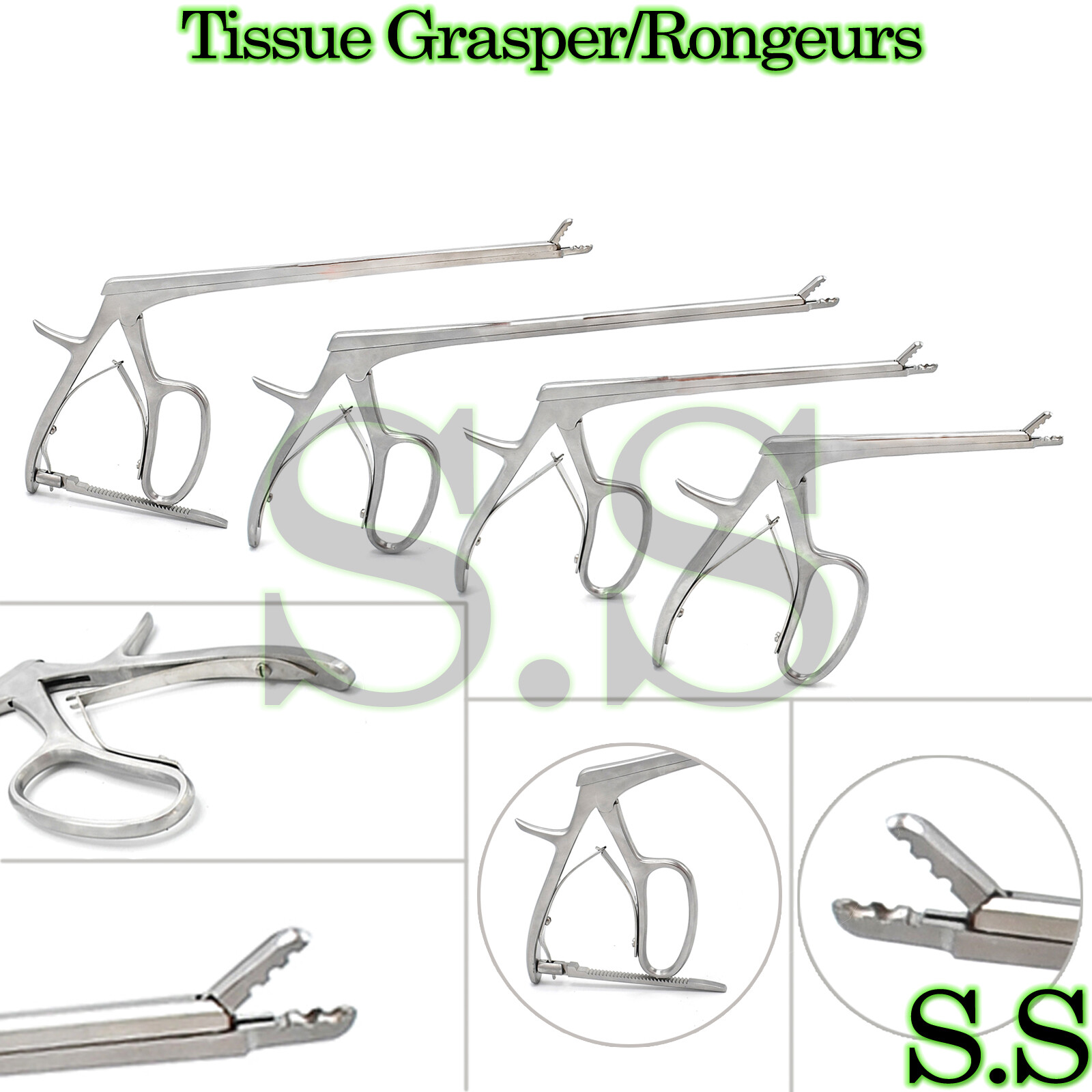 Set Of 4 Intraarticular Tissue Grasper/Rongeur Orthopedic Surgical ...