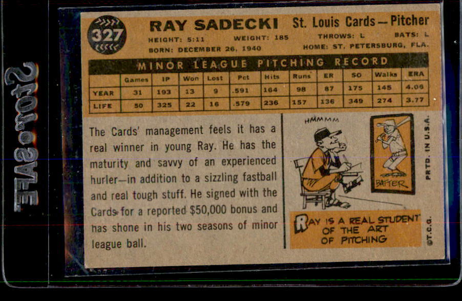 Ray Sadecki 1960 Topps #327 St Louis Cardinals Signed Baseball Card ...