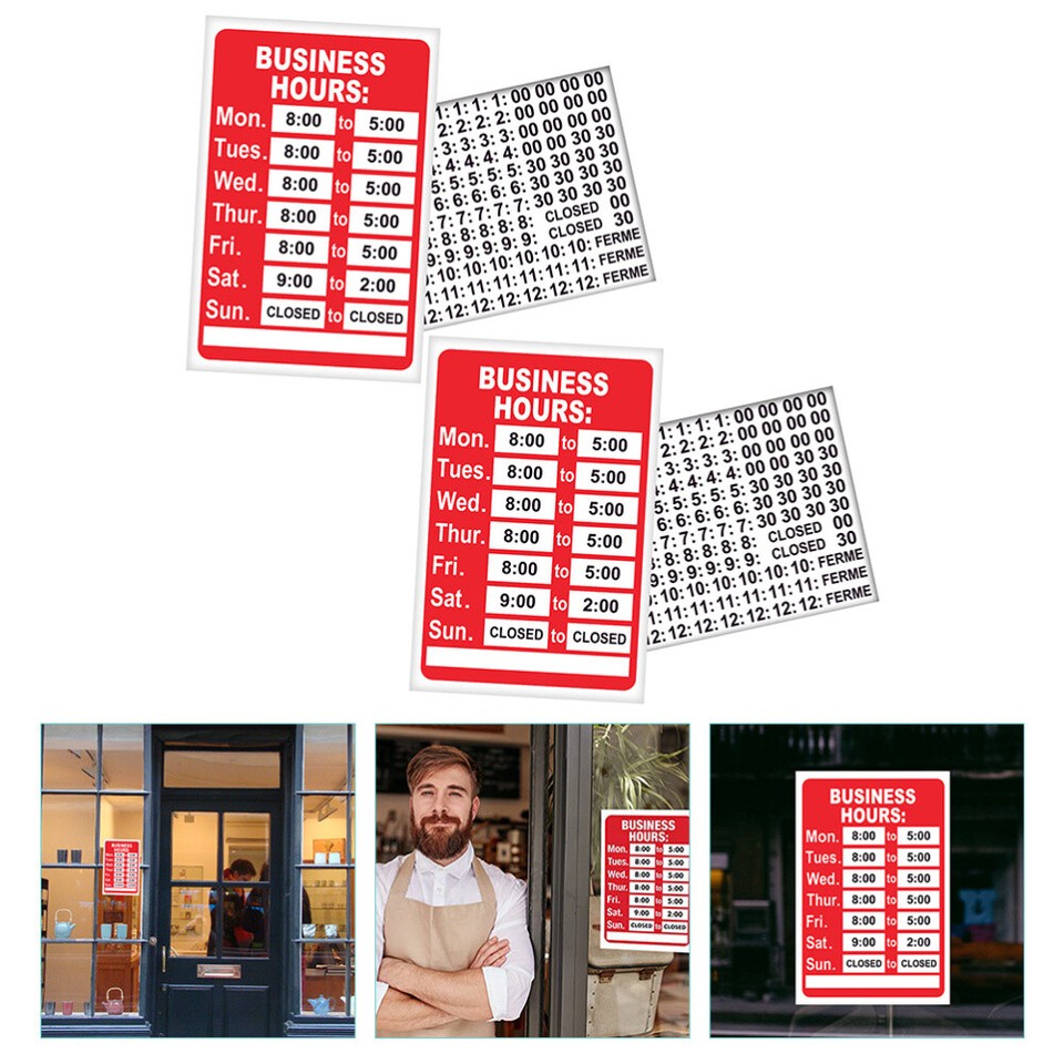 2 Sets Business Operation Hours Sign No Public Restroom Signs for Open ...