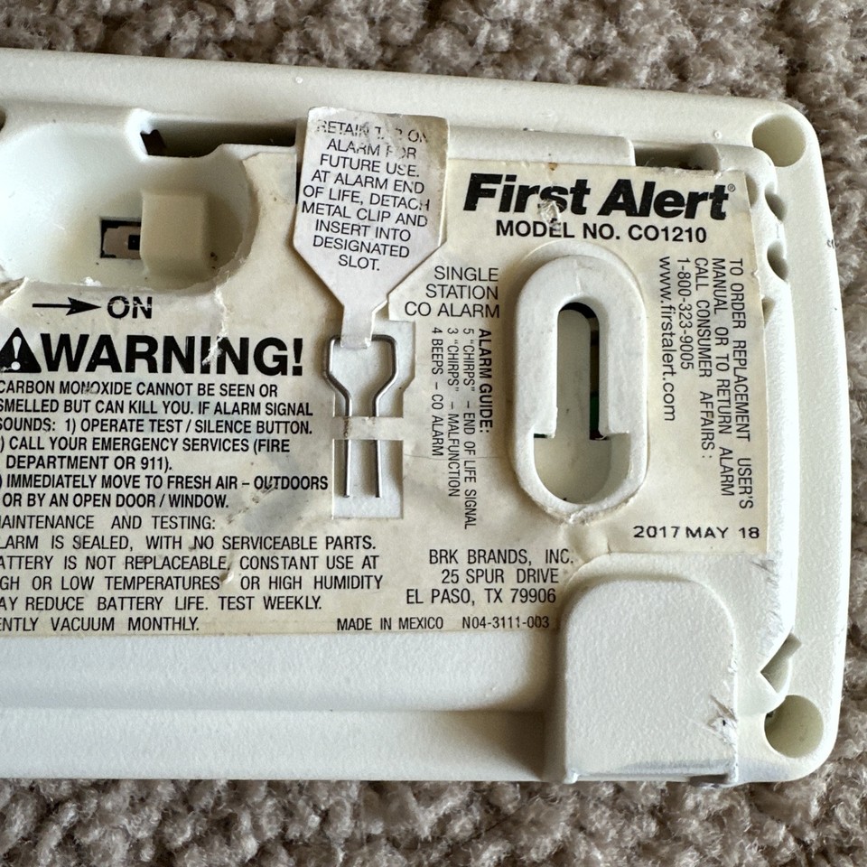 First Alert CO1210 Multi-Function Digital Dispaly Carbon Monoxide ...