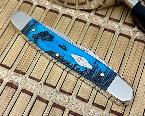 Case XX USA Caribbean Bone BASS Fishing 1/500 AAA+++ Diamond Muskrat ...