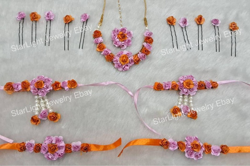 Artificial Floral Radha Rani Jewelry Set Janmashtami Function Indian ...