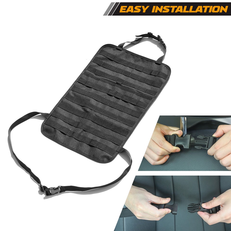 Car Vehicle Seat Back Cover OrganizerTactical Panel MOLLE Storage Bag ...