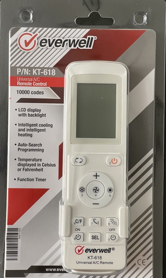 KT-618 Mini Split Universal Remote Control,10000 Codes, Controls 99.9% ...