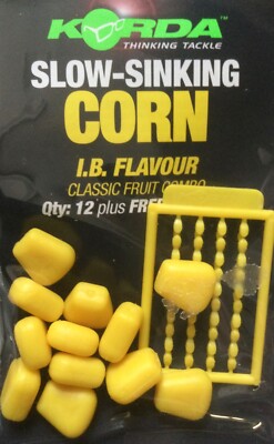 KORDA SLOW SINKING CORN I.B FLAVOUR WITH FREE HAIR STOPS - CARP FISHING ...