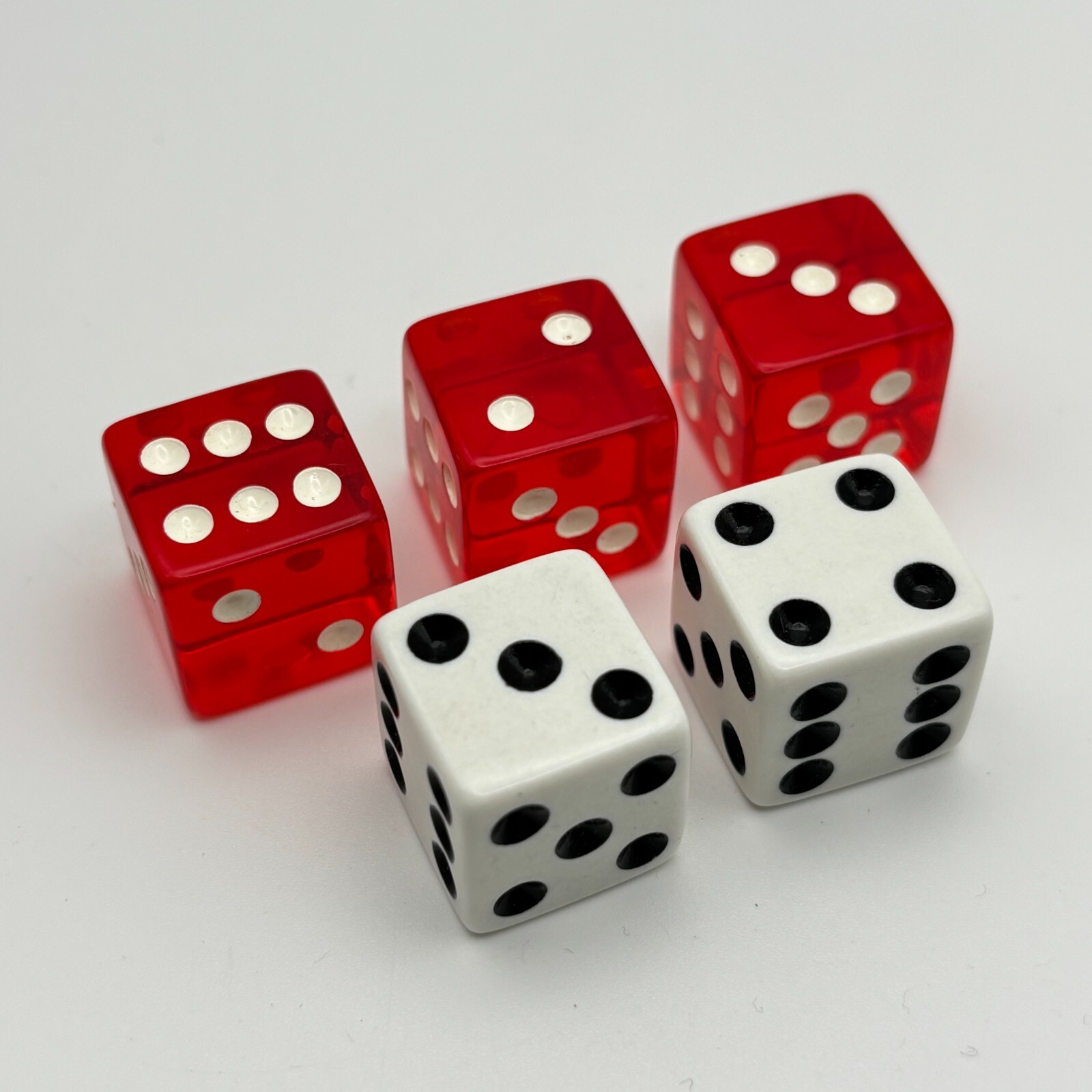 Risk 3 Red Translucent 2 White Dice Replacement Pieces Parts ...