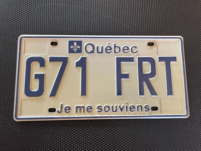 QUEBEC LICENSE PLATE JE ME SOUVIENS G71 FRT CANADA | eBay