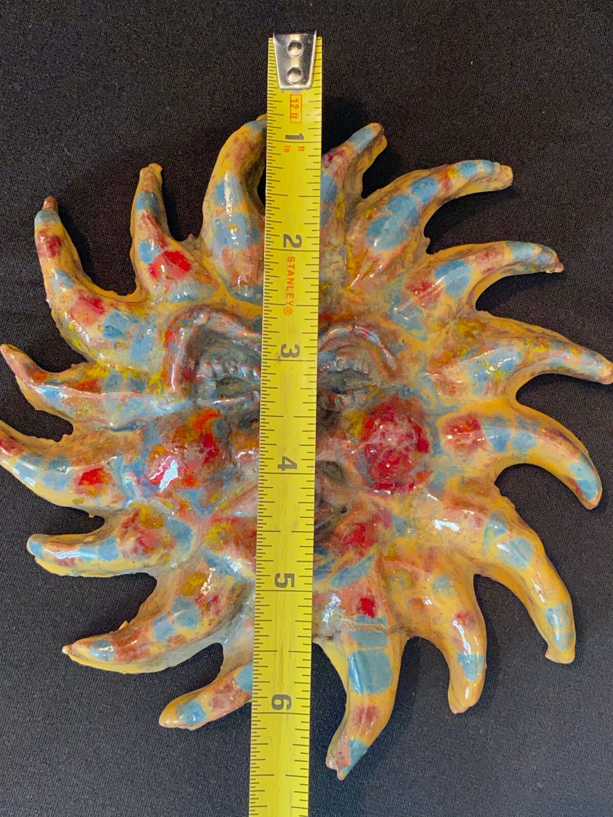 Vtg Anthropomorphic Sun Face Studio Folk Art Pottery Terra Cotta Figure ...