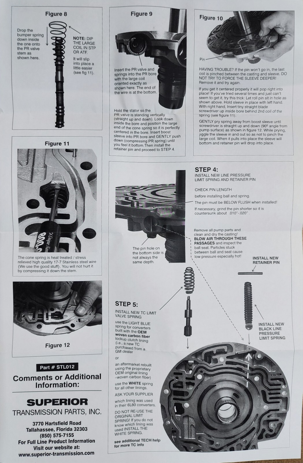 6L45 6L80E 6L90 TRANSMISSION PUMP UPGRADED KIT NO-REAM PR VALVE ...