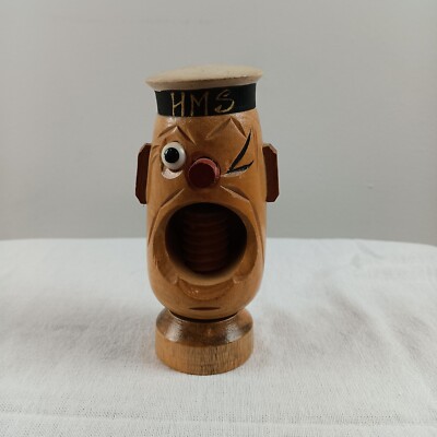 Vintage Japan Folk Art Carved Wooden Screw Nutcracker Big Mouth HMS ...