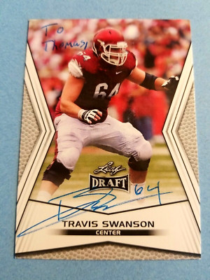 Travis Swanson Detroit Lions 2014 Leaf Draft #58 Autographed Football ...