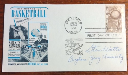 Stan Watts Autograph ~ Signed 1961 Basketball Hall Of Fame First Day ...