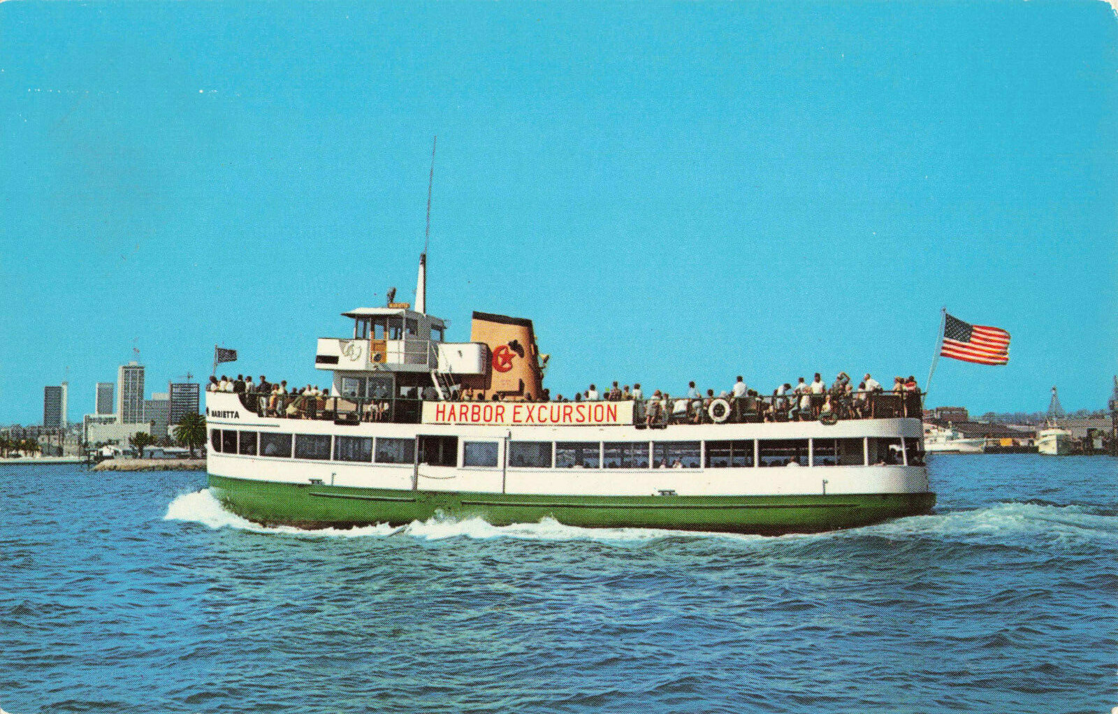Postcard Harbor Excursion Boat Marietta San Diego California | eBay
