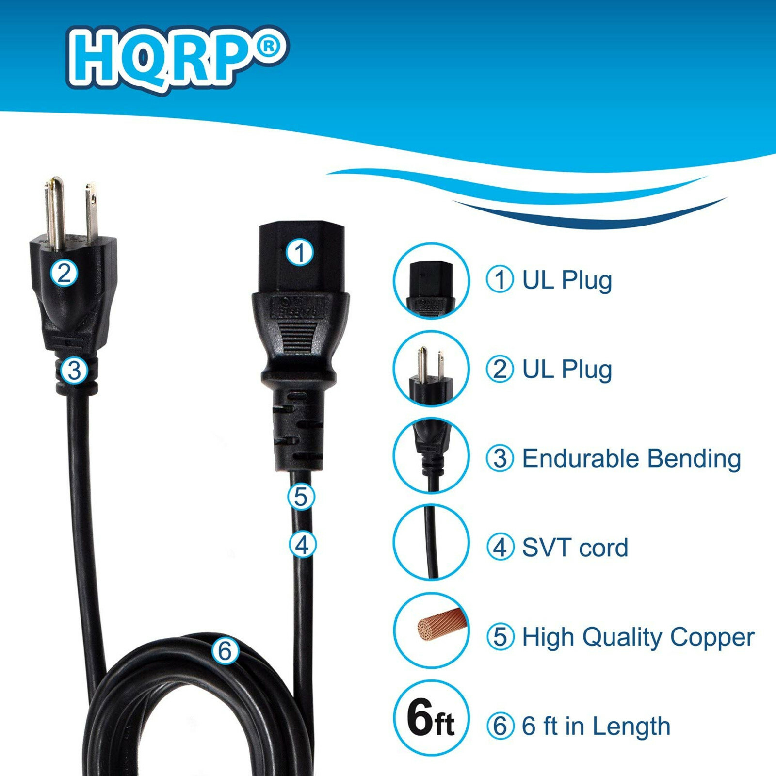 AC Power Cord for Samsung LN19-LN52 Series TV Plasma DLP Mains Cable ...