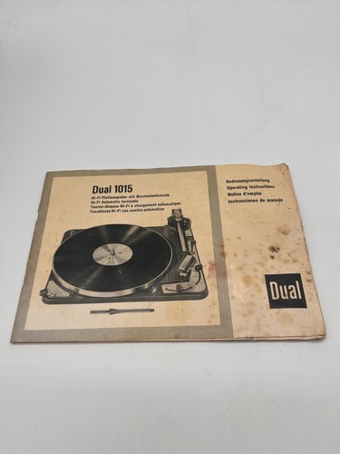 Dual 1015 Hi-Fi Turntable Operating Instructions | eBay