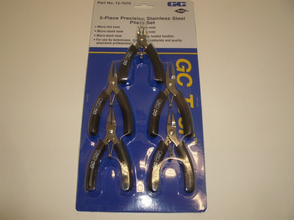 GC ELECTRONICS 12-7070 5PC STAINLESS PRECISION PLIERS TOOL SET KIT | eBay