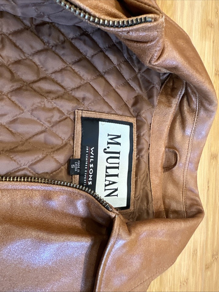 Wilson Bomber Leather Jacket Size S Light Brown M.Julian | eBay