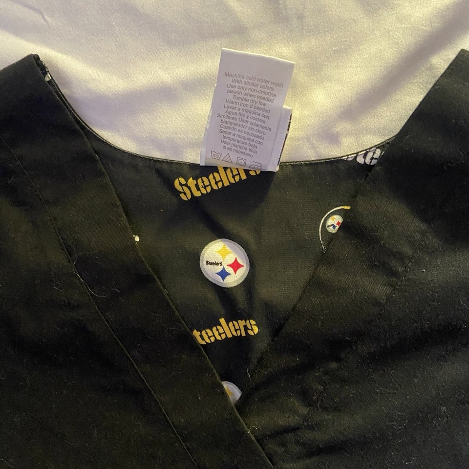 NFL Pittsburgh Steelers Scrub Top With Logo Chest Pocket Unisex XL | eBay