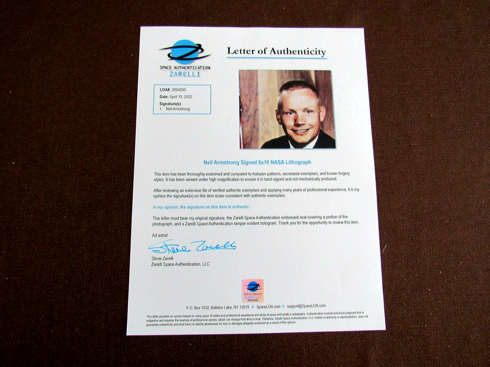 NEIL ARMSTRONG APOLLO 11 FIRST ON THE MOON SIGNED AUTO NASA LITHO PHOTO ...