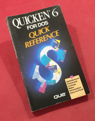 Quick Reference Guide for Quicken 6 for DOS by Que Corp 1992 | eBay