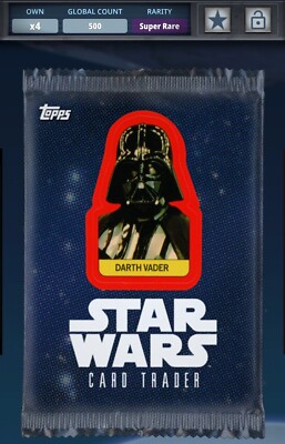 Star Wars Card Trader DIGITAL Pack Art STICKER ART 500cc SUPER RARE Darth Vader | eBay