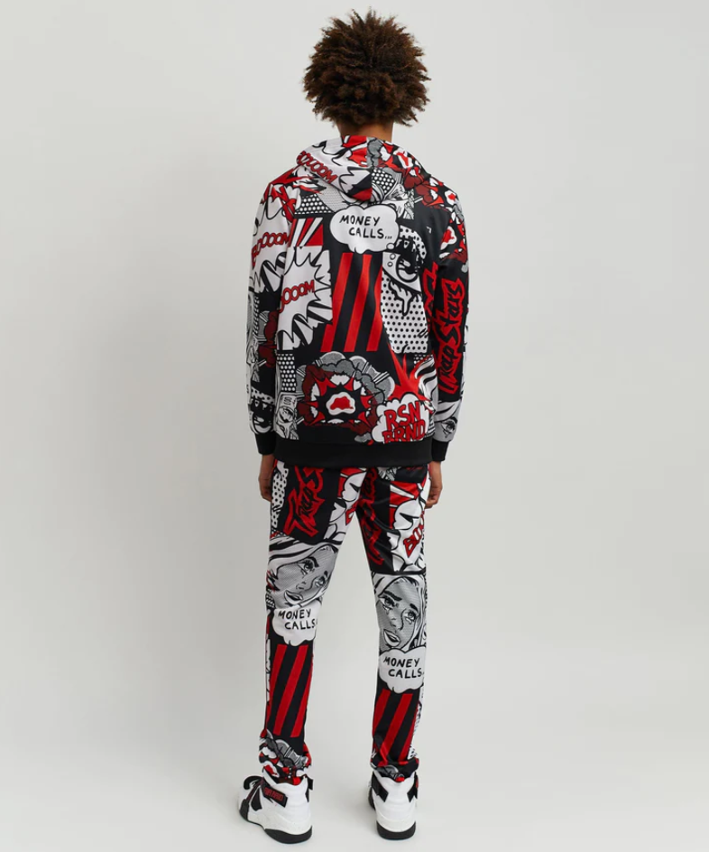 Reason Brand Money Calls Comic Print Track Set Tracksuit 2 Piece Set ...