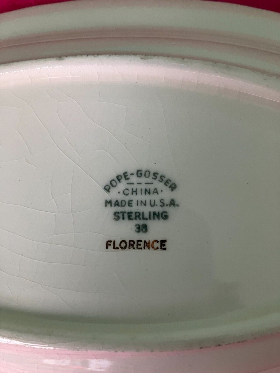 Pope Gosser China Florence Pattern Rare China Plate