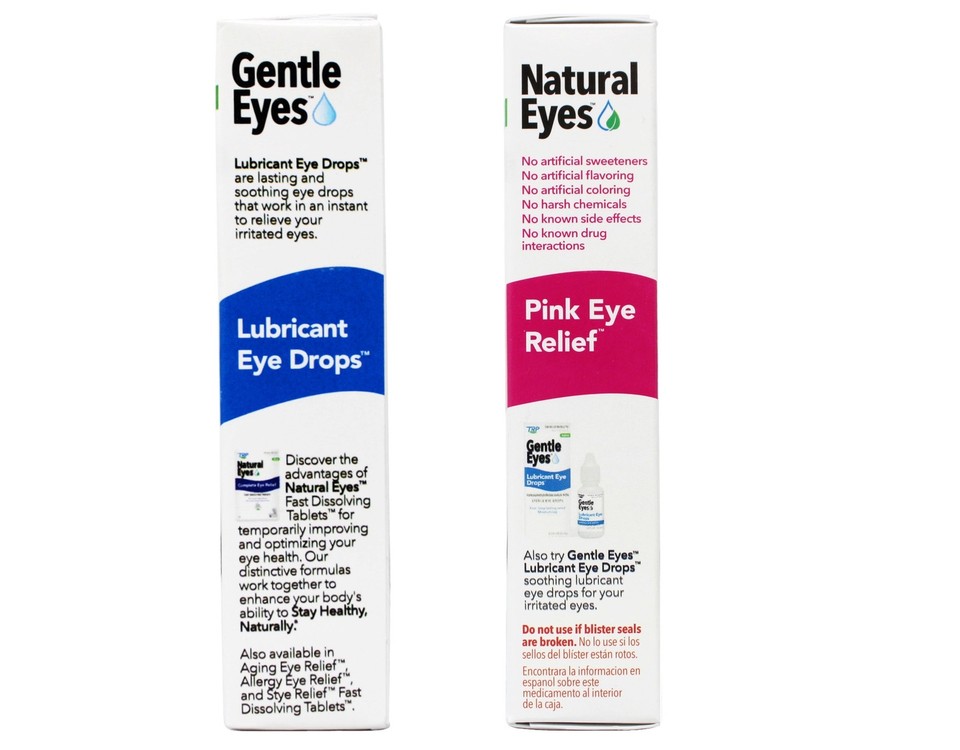 TRP Gentle Eyes Eye Drops 0.5 fl oz & Natural Eyes Pink Eye Relief ...