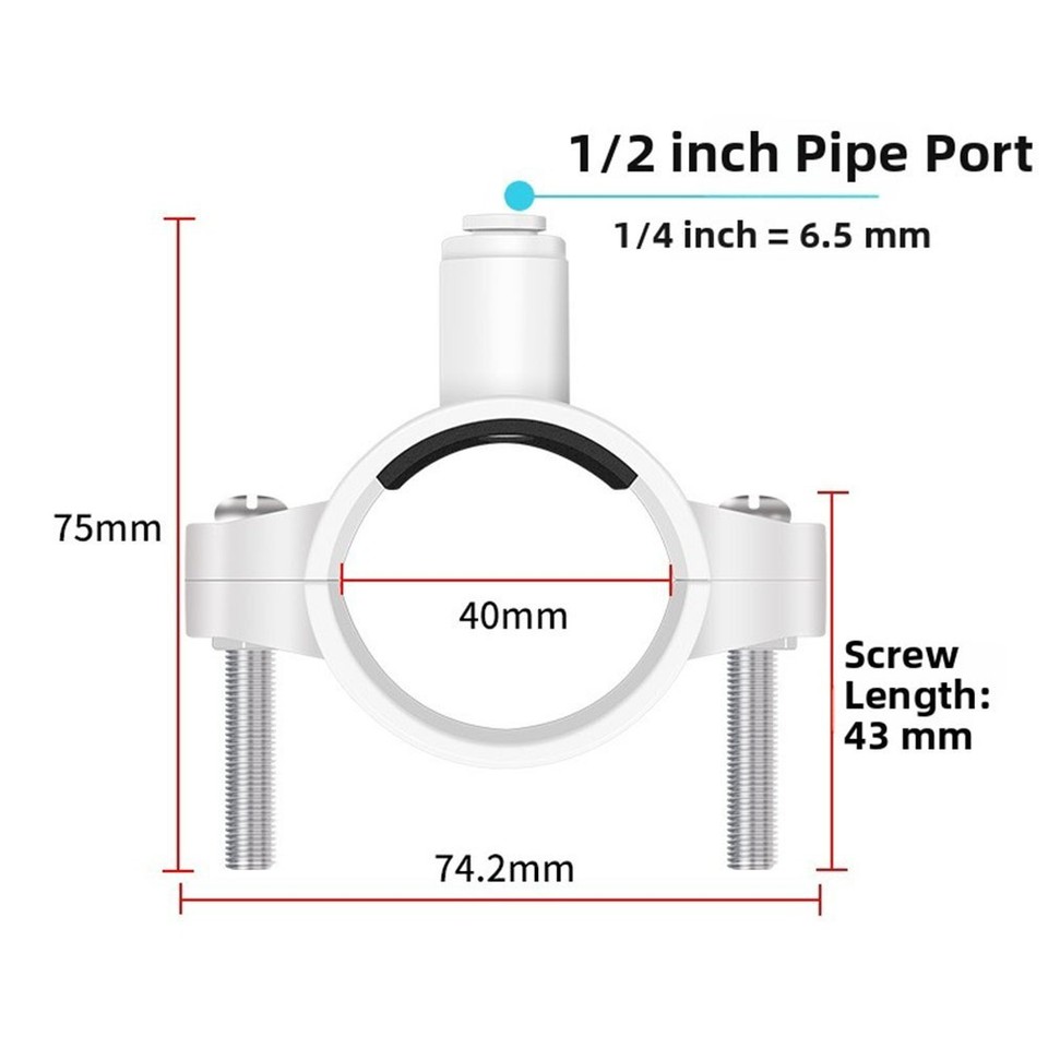 Under Sink Wastewater Clamp 1/4 PE Tube for RO Drain Line Easy Install ...