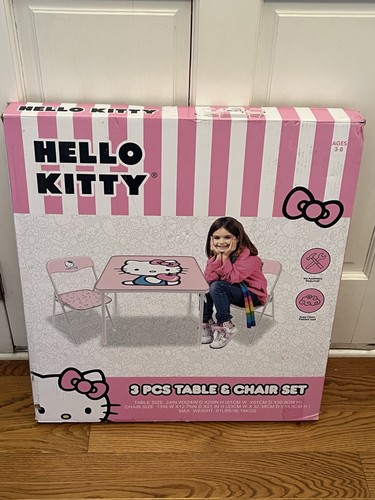 Hello Kitty 3pc Kids Table & Chairs Set | eBay