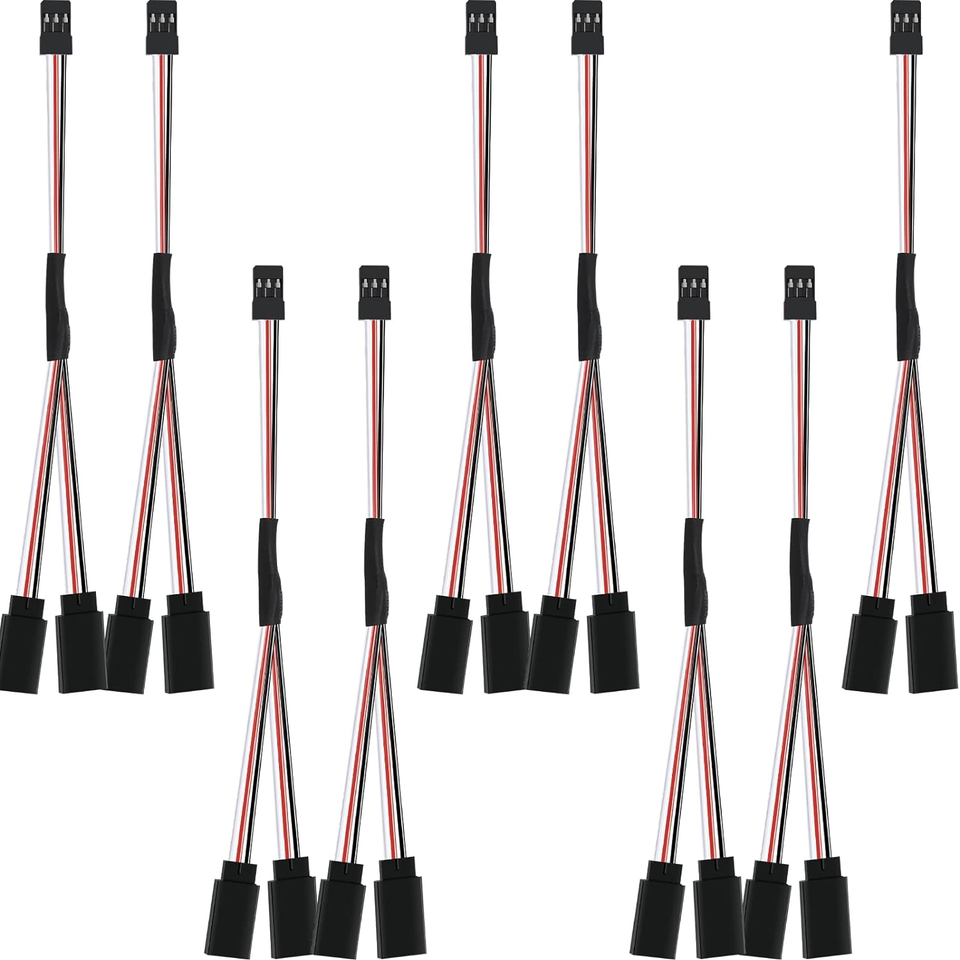 9 Pieces Y Connector 3 Pin Plug Splitters Servo Extension Male to ...