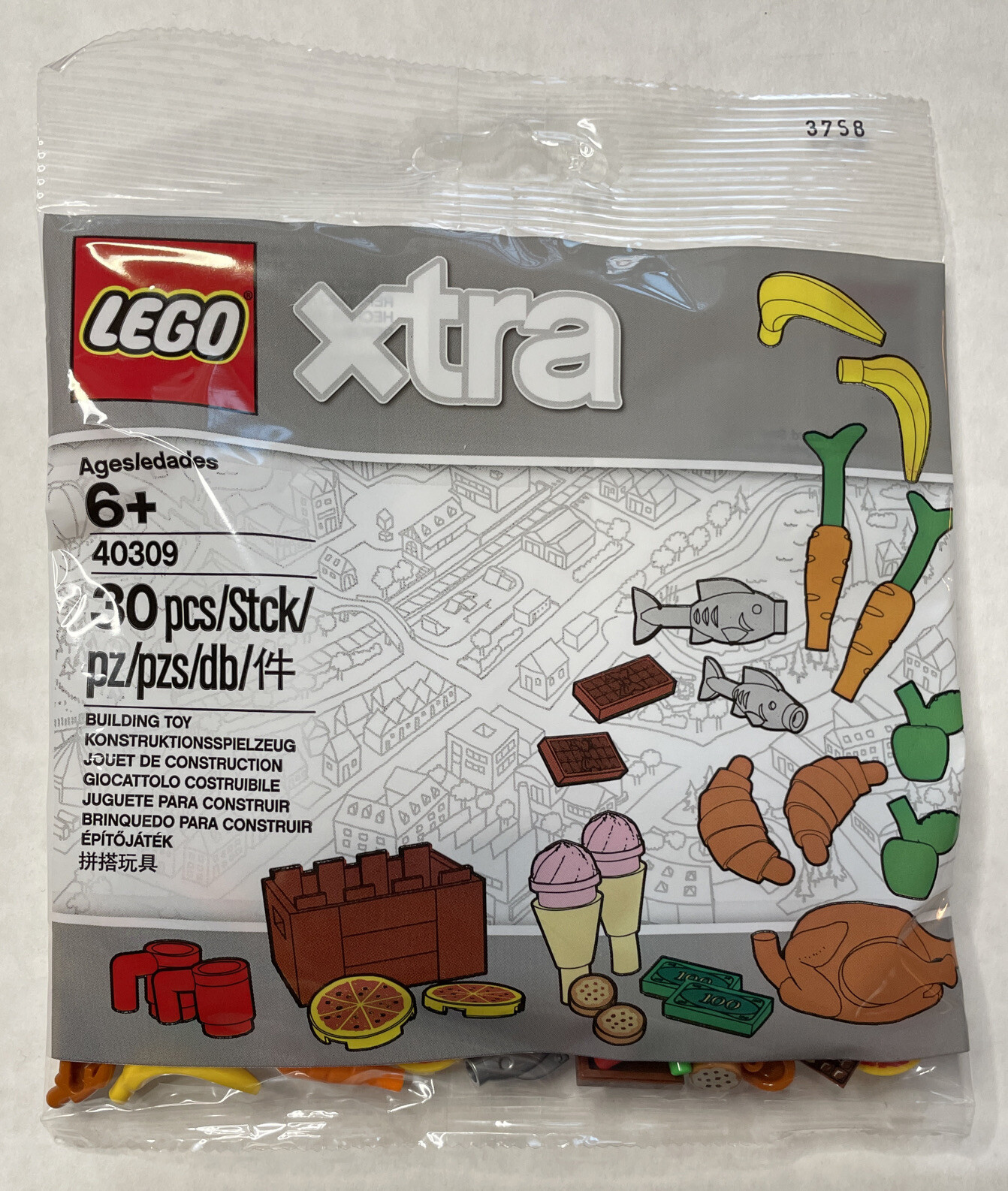 LEGO Food Accessories polybag (xtra) 40309 Pizza Ice Cream Fish ...