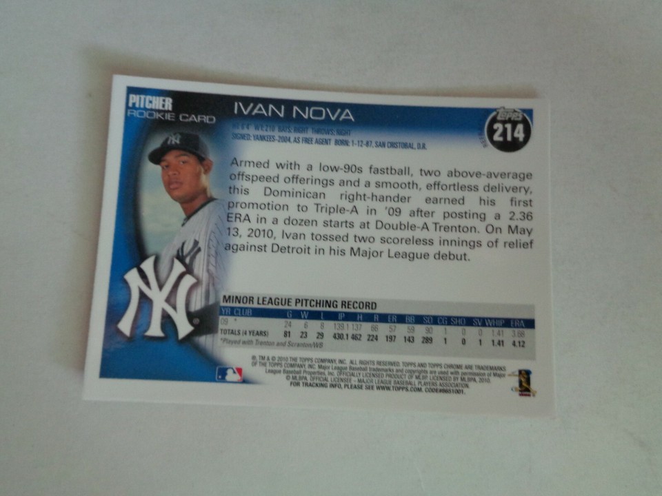 2010 Topps Chrome Refractor Ivan Nova Card #214 | eBay