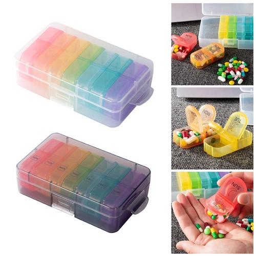 7 Day Medicine Organizer Pill Box Tablet Daily Case Weekly Dispenser ...