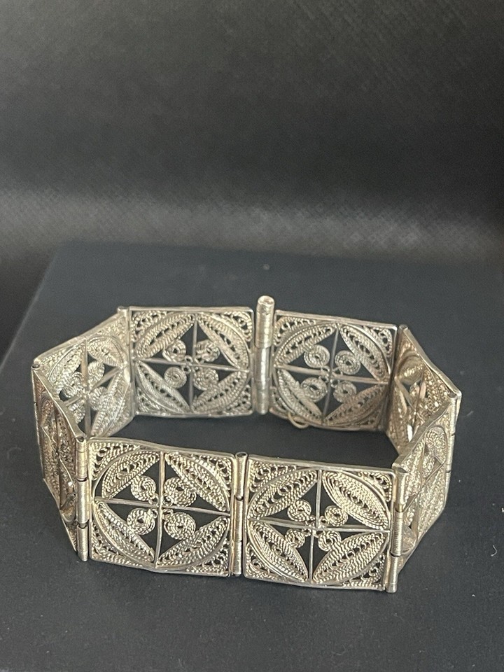 Vintage Sterling Silver Filigree Bracelet 7in 17.7g | eBay