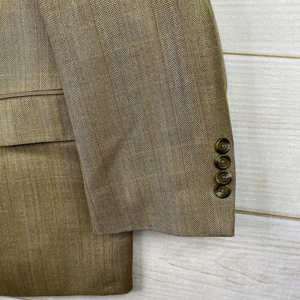 Ralph Lauren Mens 46S Blazer Brown Silk Wool Suit Jacket Sport Coat ...