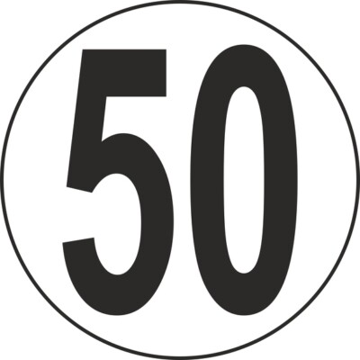 Sticker sign decal speed limit 50 km/h kmh km for car truck bus | eBay UK