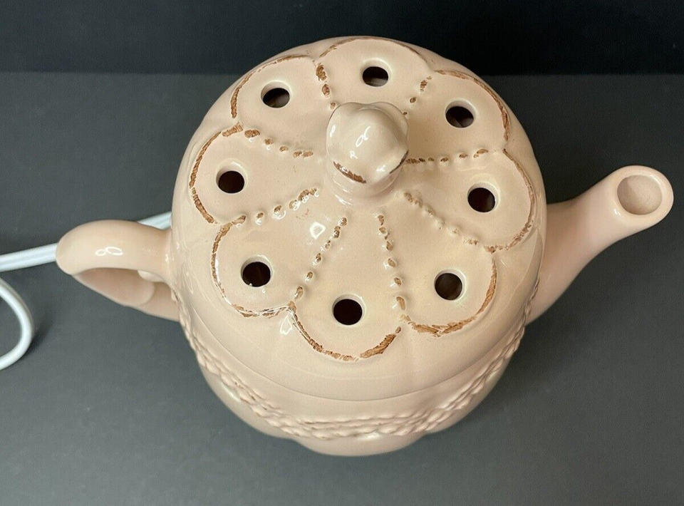 Scentsy Premium Teapot Warmer Dusty Rose Elec. Bulb Wax Scent Incl ...