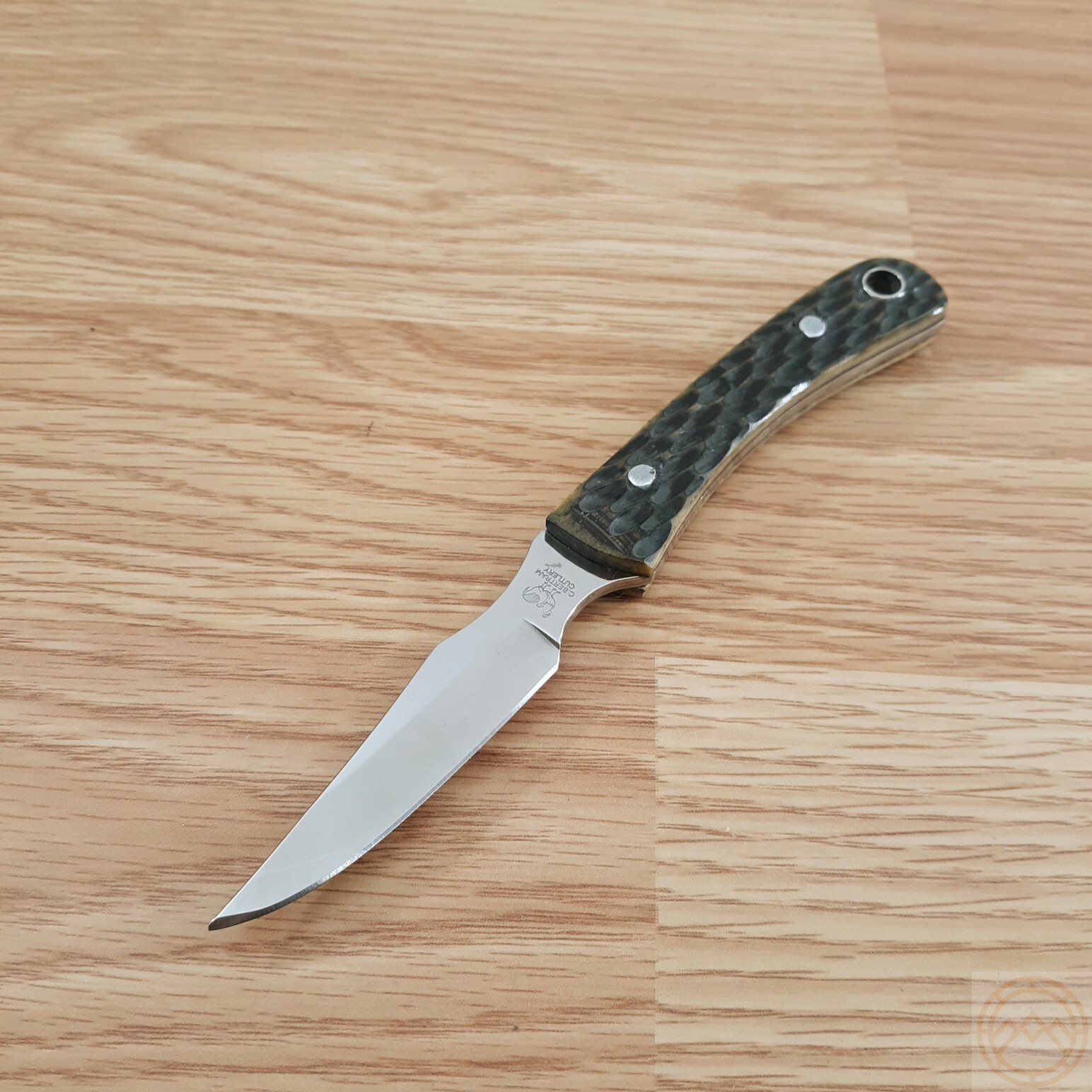 Hen & Rooster Caper Fixed Knife 3" Stainless Steel Full Tang Blade Bone ...