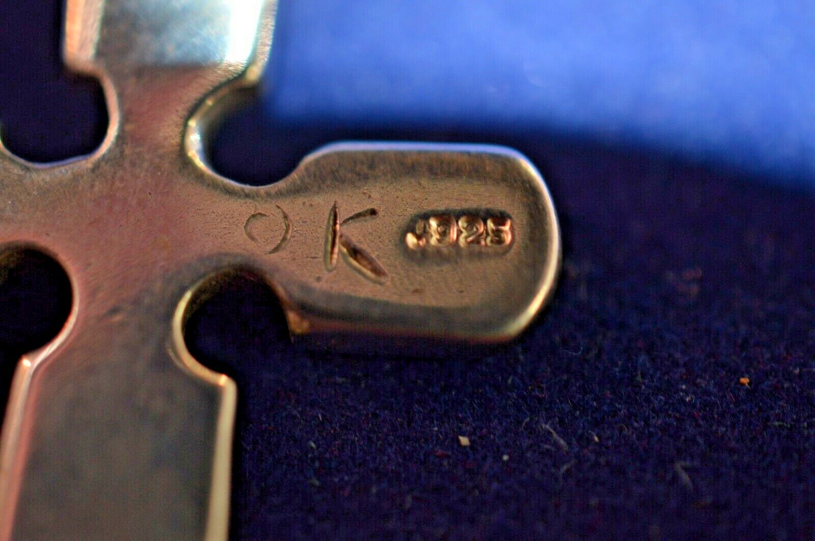 K 925 STERLING SILVER FOUR POINT CROSS PENDANT NECKLACE 18 INCH | eBay