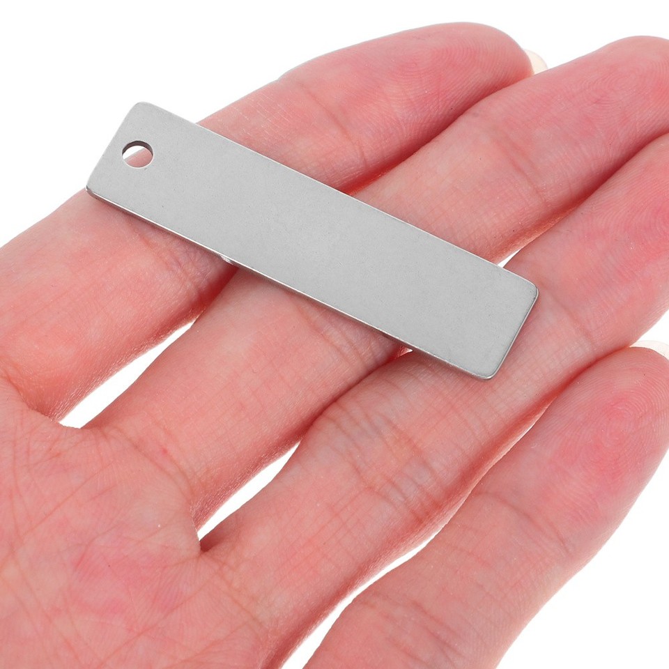 30 Pcs Stainless Steel Tag Blank Metal Tags Rectangle Stamping Blanks ...