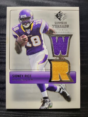 Sidney Rice 2007 UD SP ROOKIE THREADS DUAL RC JSY #RT-SR MINNESOTA ...