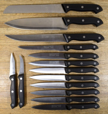Set of 14 Slitzer Germany Kitchen Knives Rostfrei Chefs Knife Pairing ...