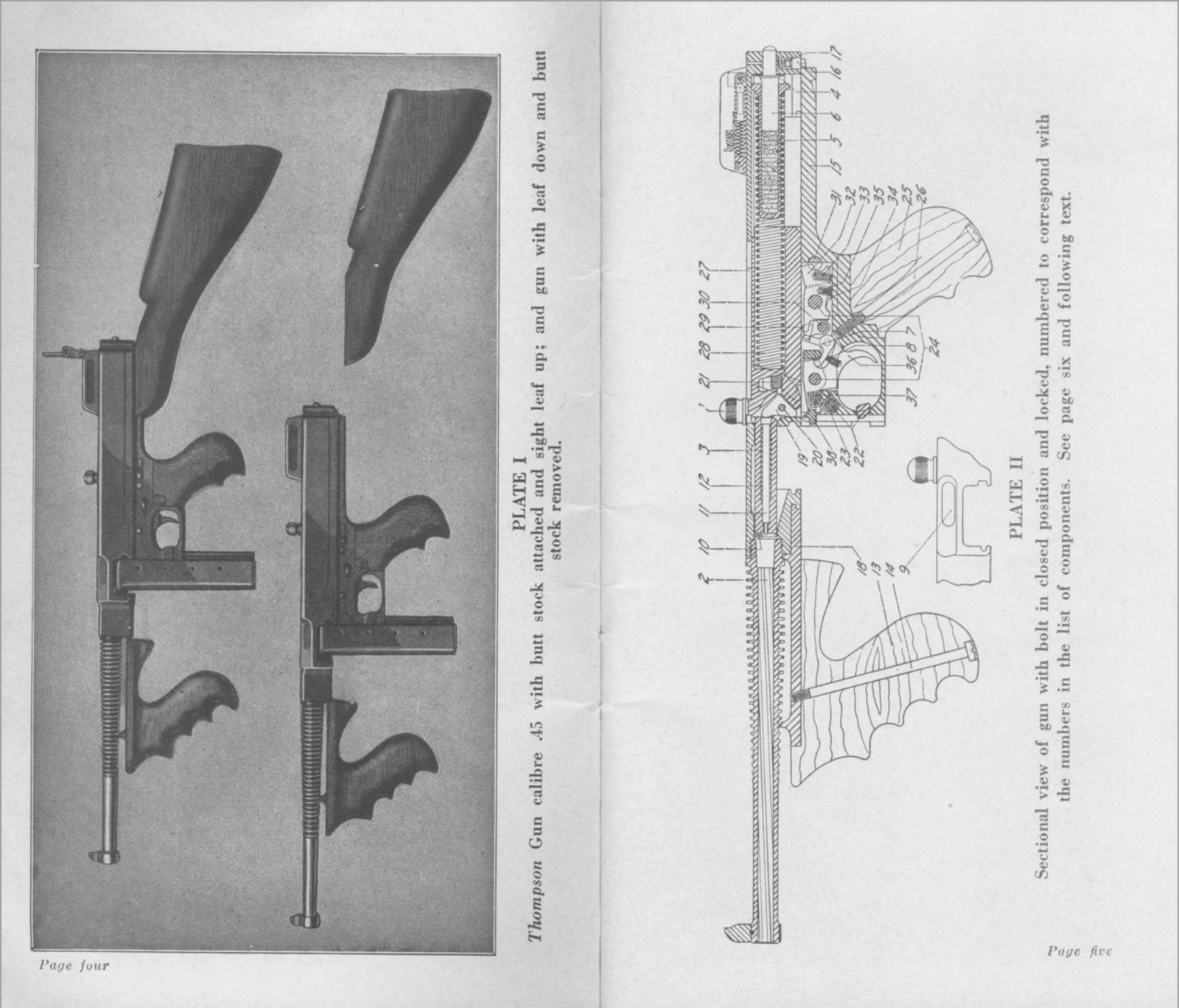 64 Page 1921 1928 1929 HANDBOOK OF THE THOMPSON SUBMACHINE GUN Manual ...