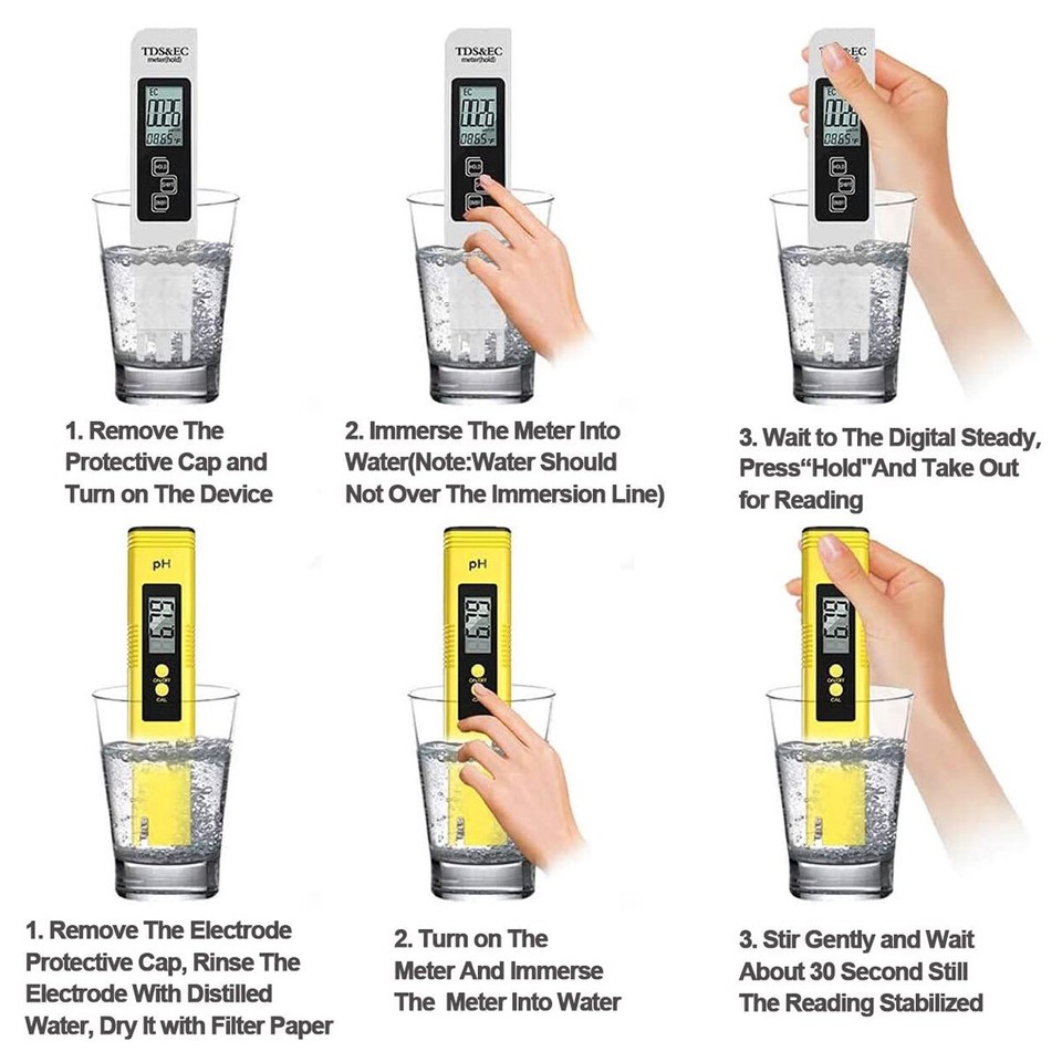 Upgraded PH TDS Meter Combo Water Tester Kits for Drinking Water ...